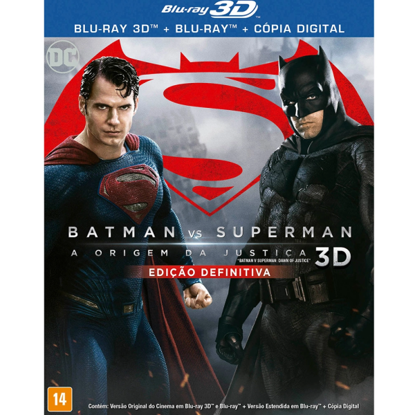 Blu ray Batman Vs Superman A Origem da Justiça Edição Definitiva